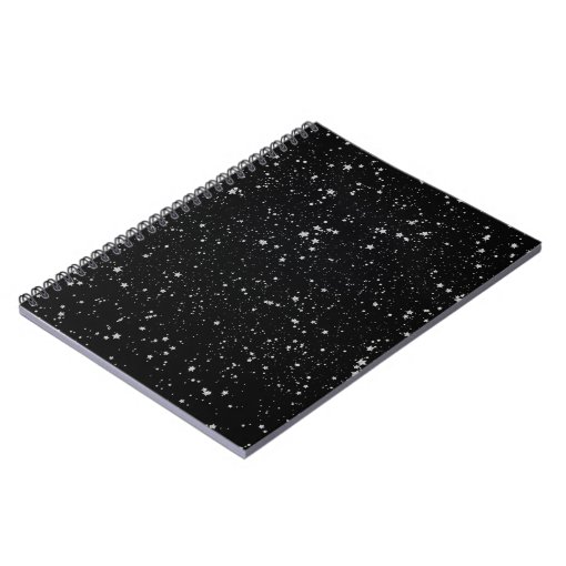 Glitter Stars2 - Silver Black Notebook | Zazzle