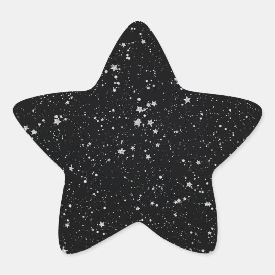 Glitter Stars2 - Silver Black Star Sticker | Zazzle.com