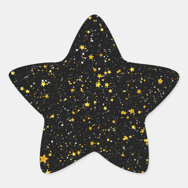 Glitter Stars3 - Gold Black Star Sticker | Zazzle