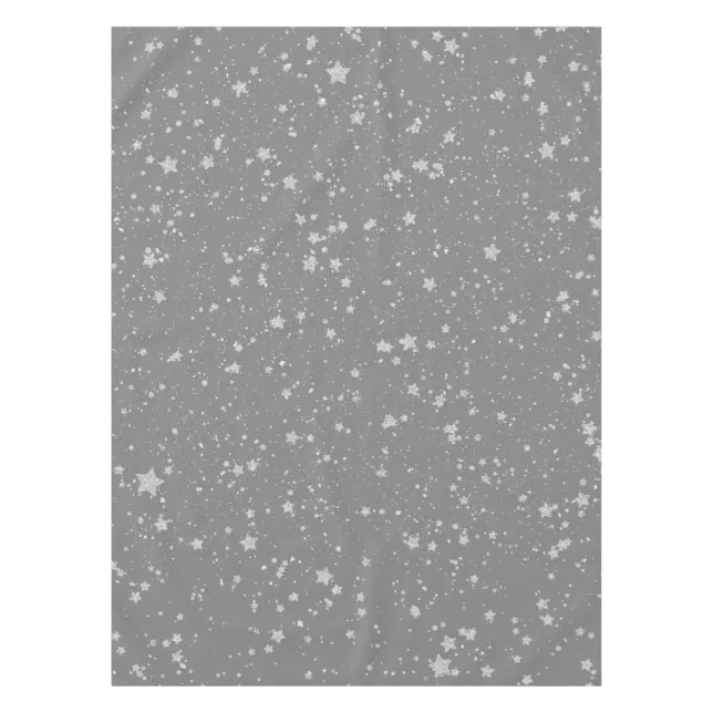 Glitter Stars4 - Silver Tablecloth | Zazzle