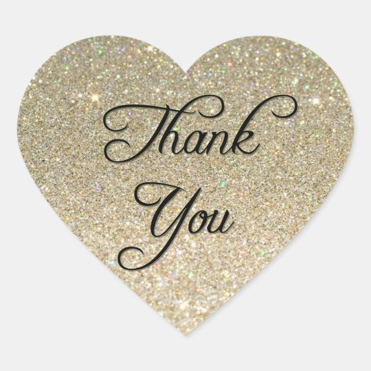 Glitter Thank You Sticker | Zazzle.com