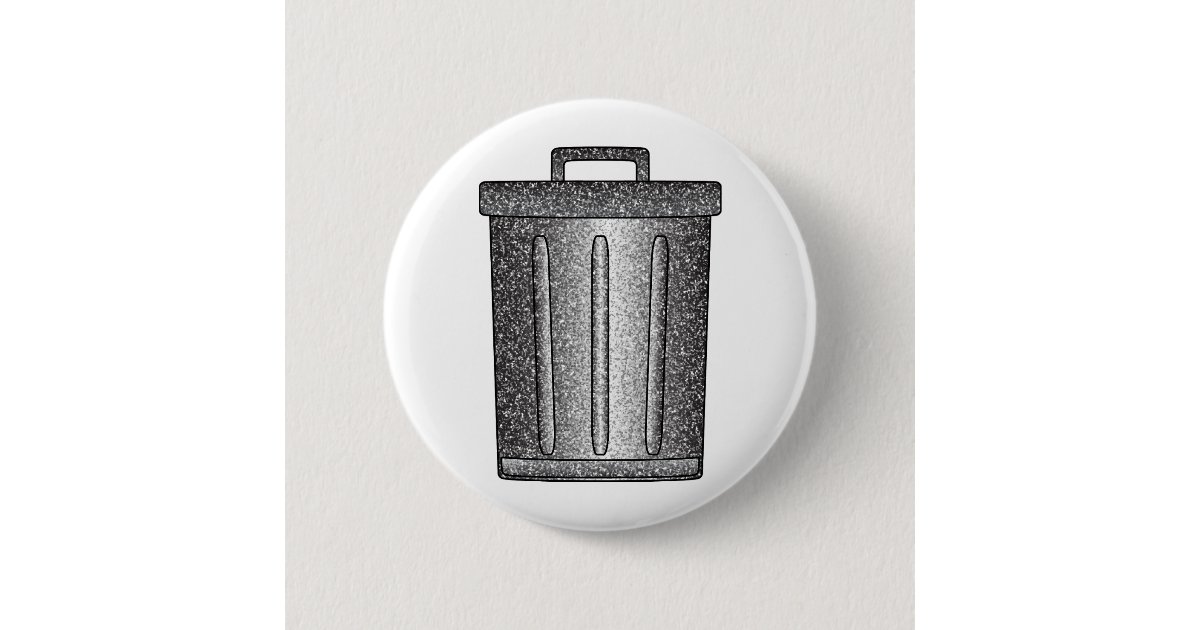 Glitter Trash Can Button | Zazzle