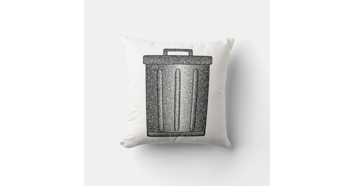 Glitter Trash Can Throw Pillow | Zazzle