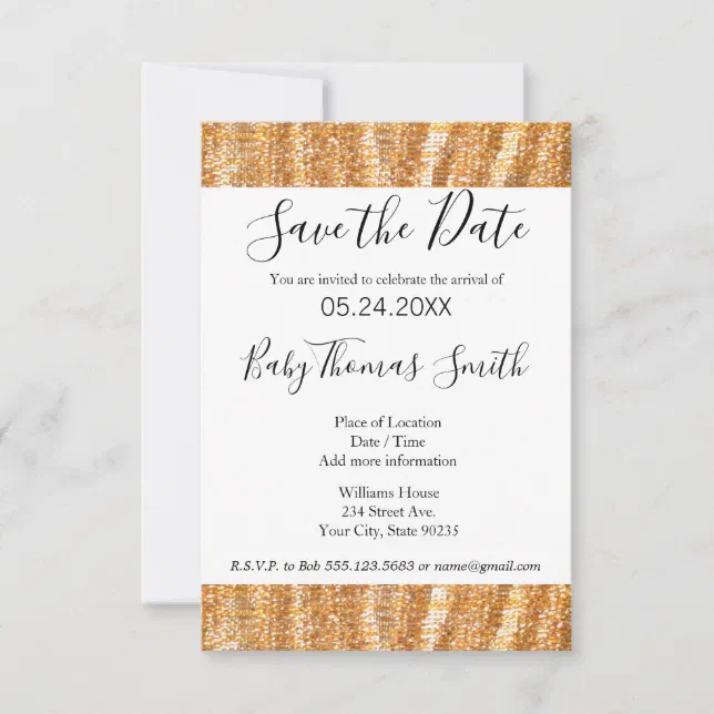 Glitter Trim Invitation | Zazzle