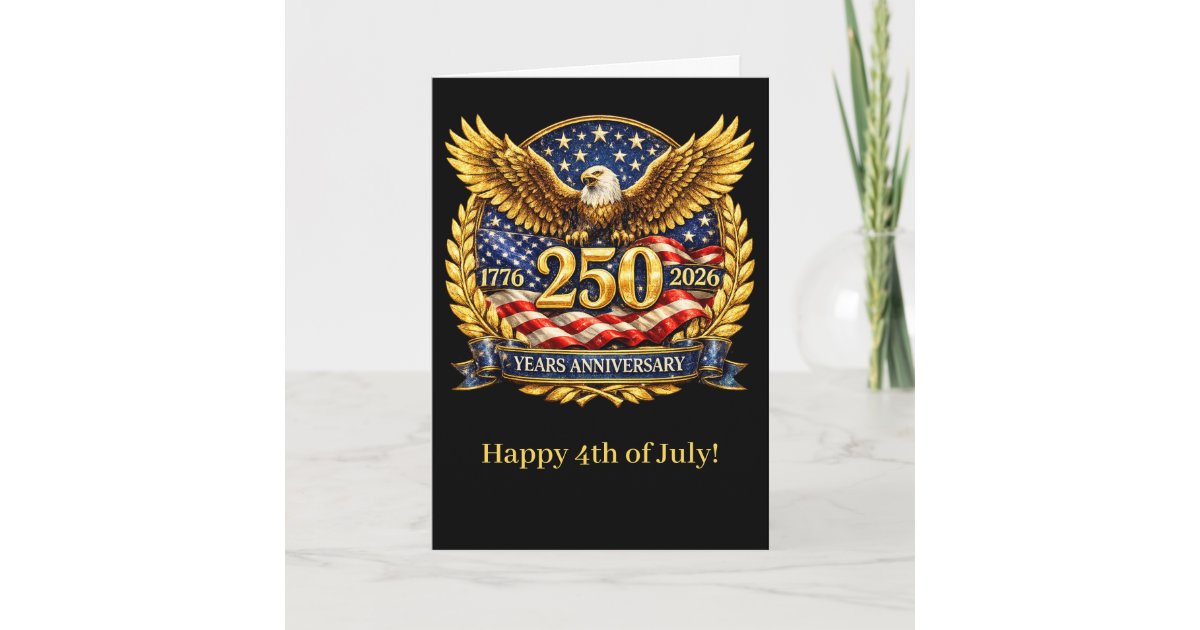 Glittered Semiquincentennial Eagle Emblem Holiday Card | Zazzle