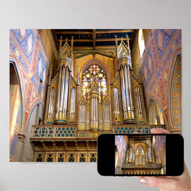 Glittering pipe organ poster | Zazzle