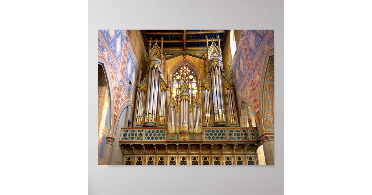Glittering pipe organ poster | Zazzle