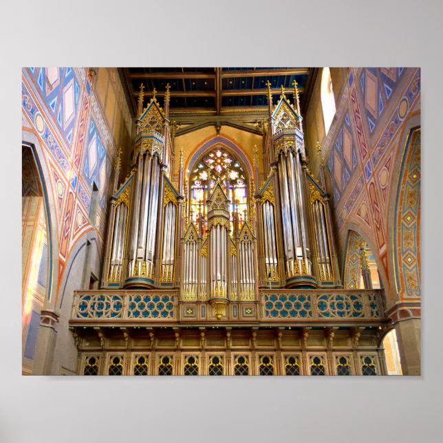 Glittering pipe organ poster | Zazzle
