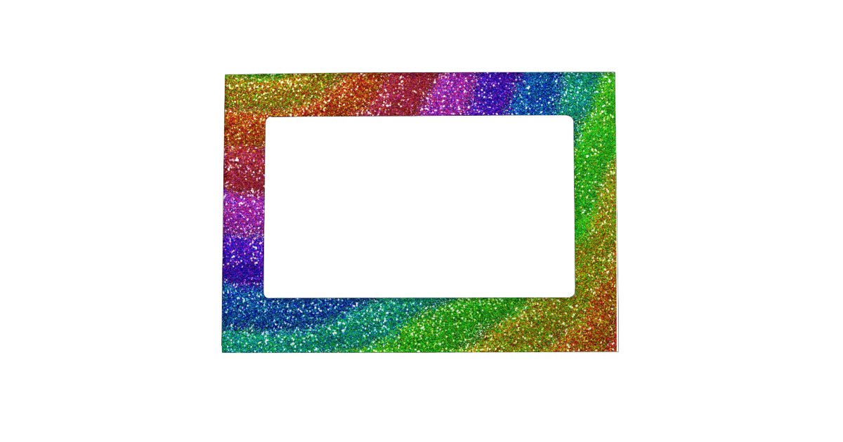 Glitters Rainbow Magnetic Photo Frame | Zazzle