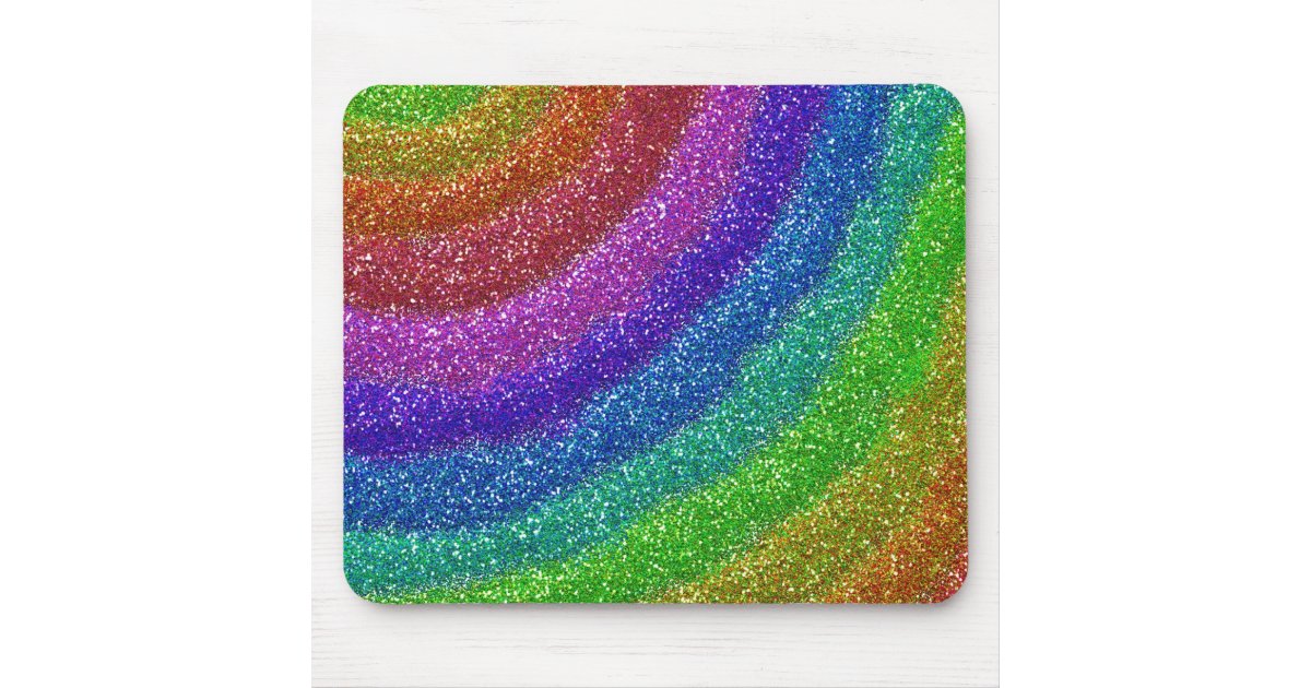 Glitters Rainbow Mouse Pad | Zazzle