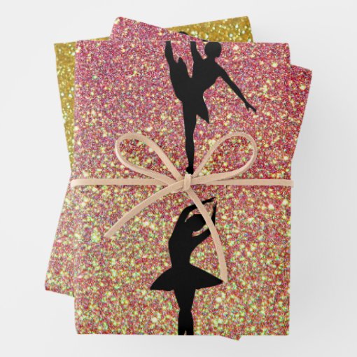 Glittery Ballet Dance Ballerina Dancer Wrapping Paper Sheets | Zazzle