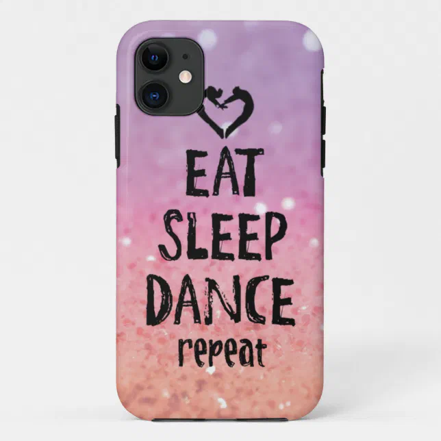 Glittery Eat, Sleep, Dance case | Zazzle