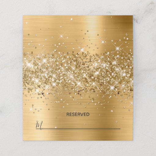 Glittery Gold Foil Reserved Place Card | Zazzle
