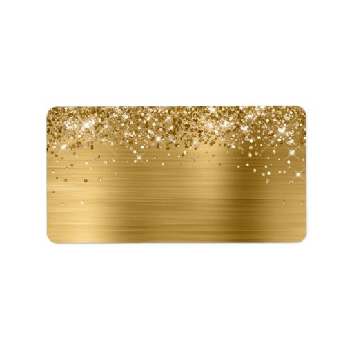 Glittery Gold Glitter Foil Glam Label | Zazzle