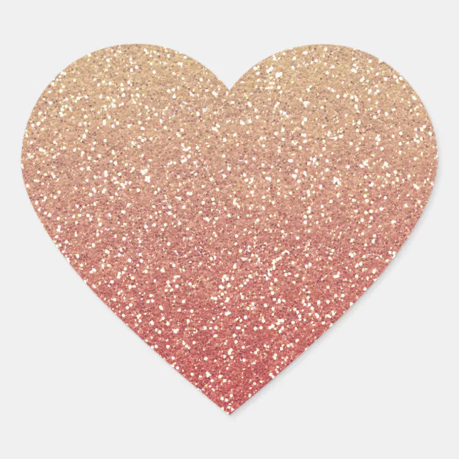Glittery Gold Melon Heart Sticker | Zazzle