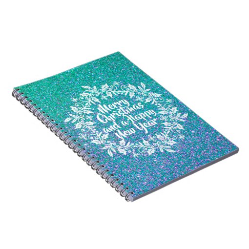 Glittery Merry Christmas | Notebook | Zazzle