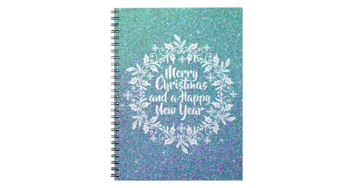 Glittery Merry Christmas | Notebook | Zazzle