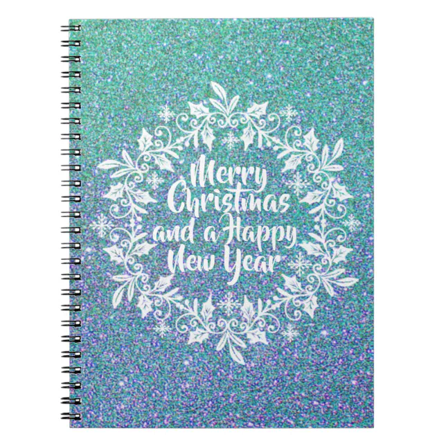 Glittery Merry Christmas | Notebook | Zazzle