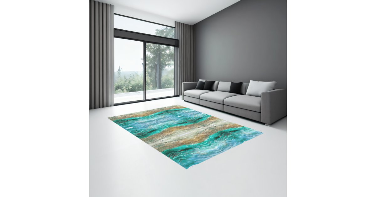 Glittery Modern Artsy Abstract Rug | Zazzle