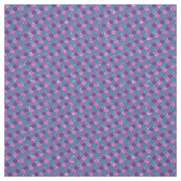 Multicolor and Silver Foil Mermaid Scales Fabric | Zazzle