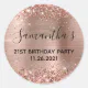 Glittery Rose Gold Foil 21st Birthday Party Classic Round Sticker | Zazzle