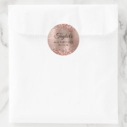 Glittery Rose Gold Foil 40 & Fabulous Classic Round Sticker | Zazzle