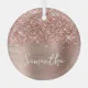 Glittery Rose Gold Glam Name Glass Ornament | Zazzle