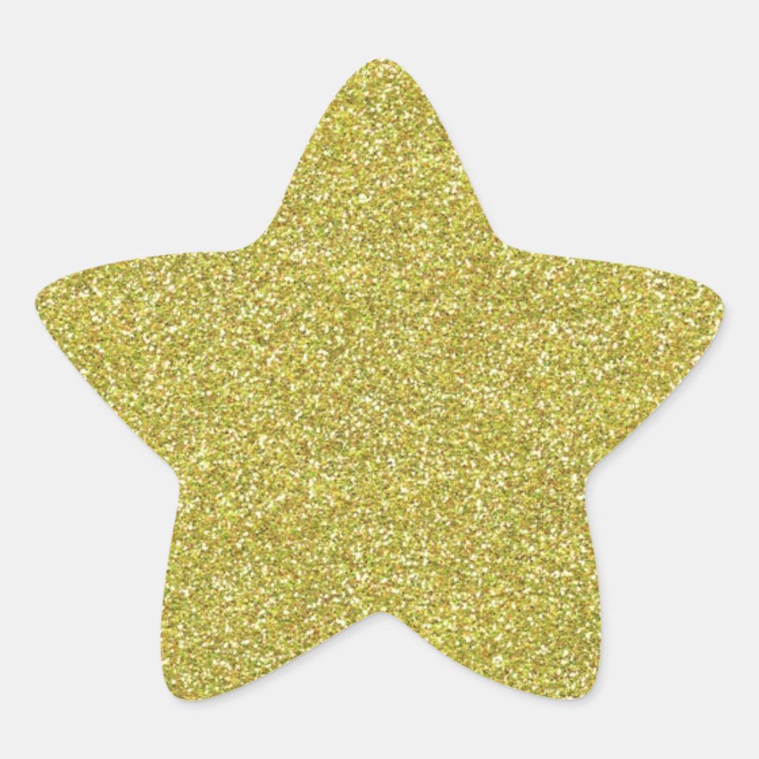 Glittery Shiny Gold Glitters Star Sticker | Zazzle