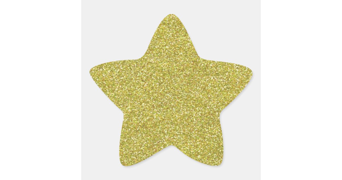 Glittery Shiny Gold Glitters Star Sticker | Zazzle