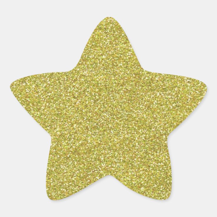 Glittery Shiny Gold Glitters Star Sticker | Zazzle