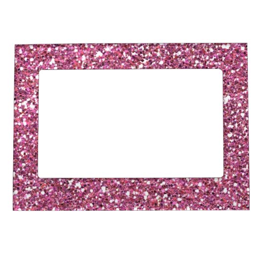Glittery Shiny Pink Glitters Magnetic Picture Frame | Zazzle.com