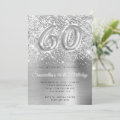 Glittery Silver Glam Number 60th Birthday Invitation | Zazzle