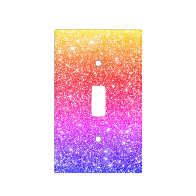 Glittery Sparkly Rainbow Light Switch Plate Cover | Zazzle