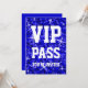 Glitz Dark Blue 'VIP PASS' invitation | Zazzle