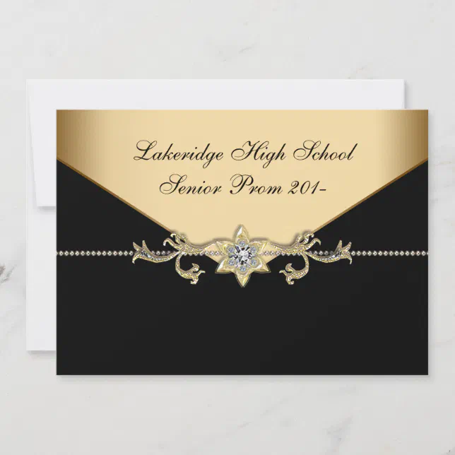 Glitz Glamour Black Tie Prom Invitation | Zazzle