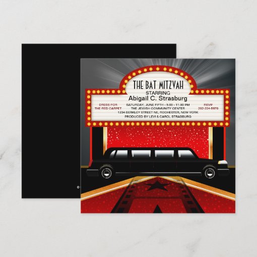 Glitz Glamour Red Carpet Movie Star Invitations | Zazzle