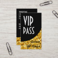 Glitz "Gold" 'VIP Pass' Black Curve business card | Zazzle
