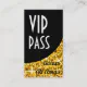 Glitz "Gold" 'VIP Pass' Black Curve business card | Zazzle