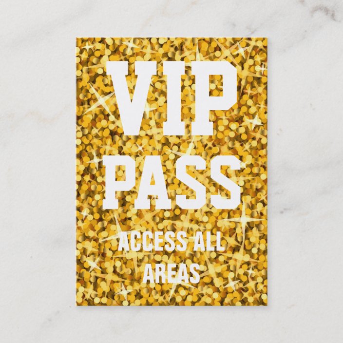Glitz "Gold" 'VIP PASS' business card chubby | Zazzle.com