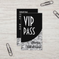 Glitz Silver 'VIP Pass' Black Curve business card | Zazzle
