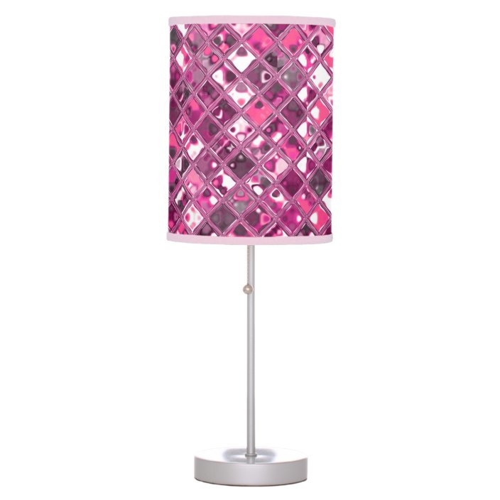 Glitz Tiles Hot Pink print table lamp | Zazzle.com