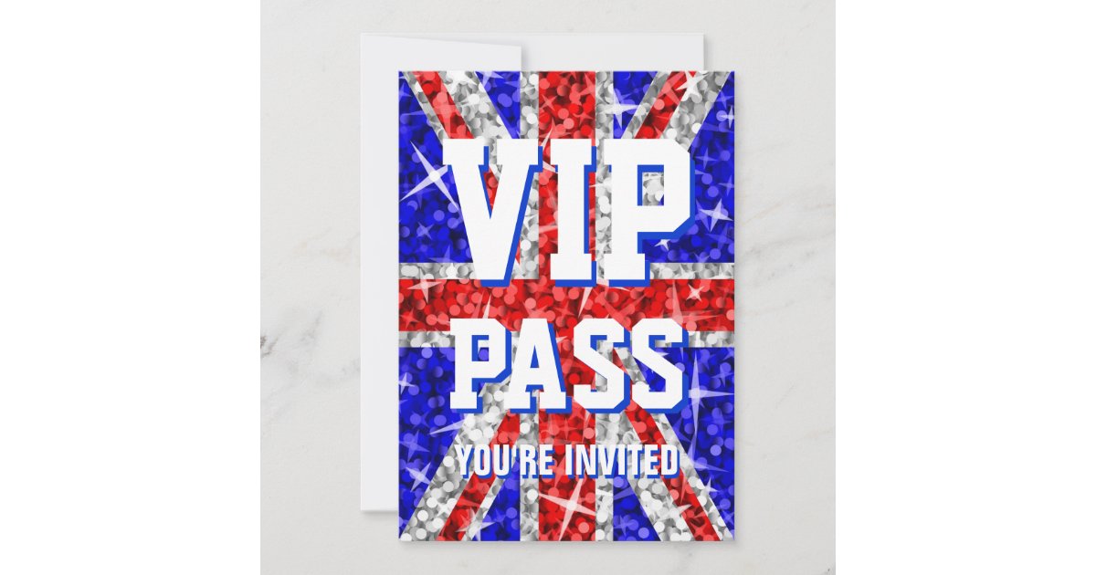 Glitz UK 'VIP PASS' invitation | Zazzle.com