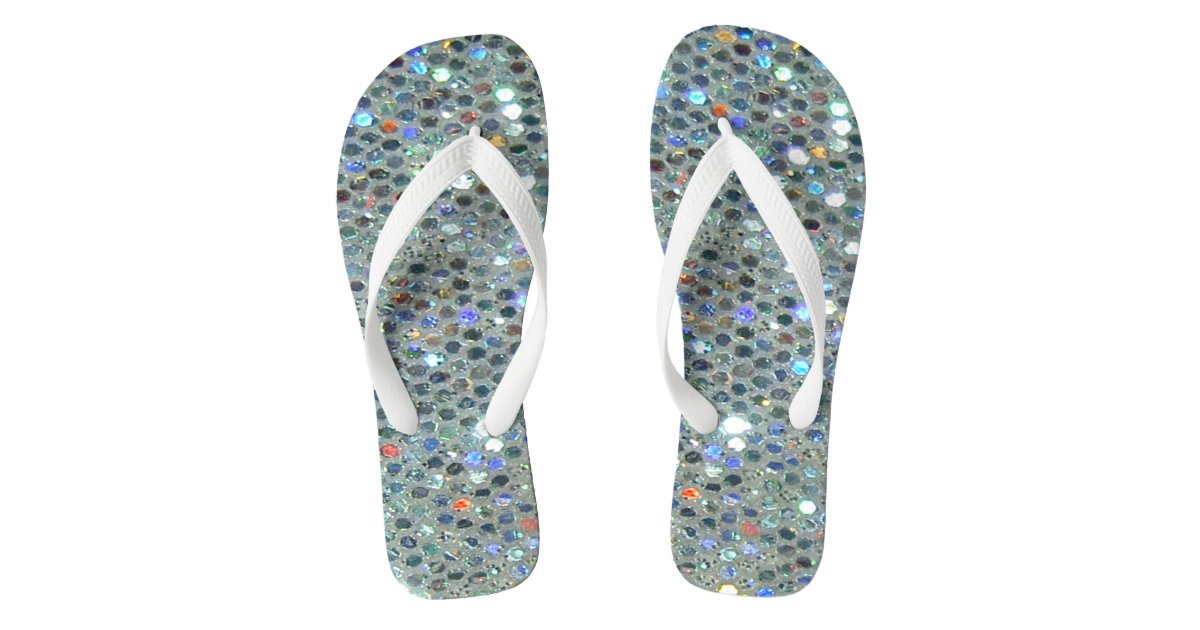 Glitzy Glittery Sparkly Silver Slipper Bling | Zazzle