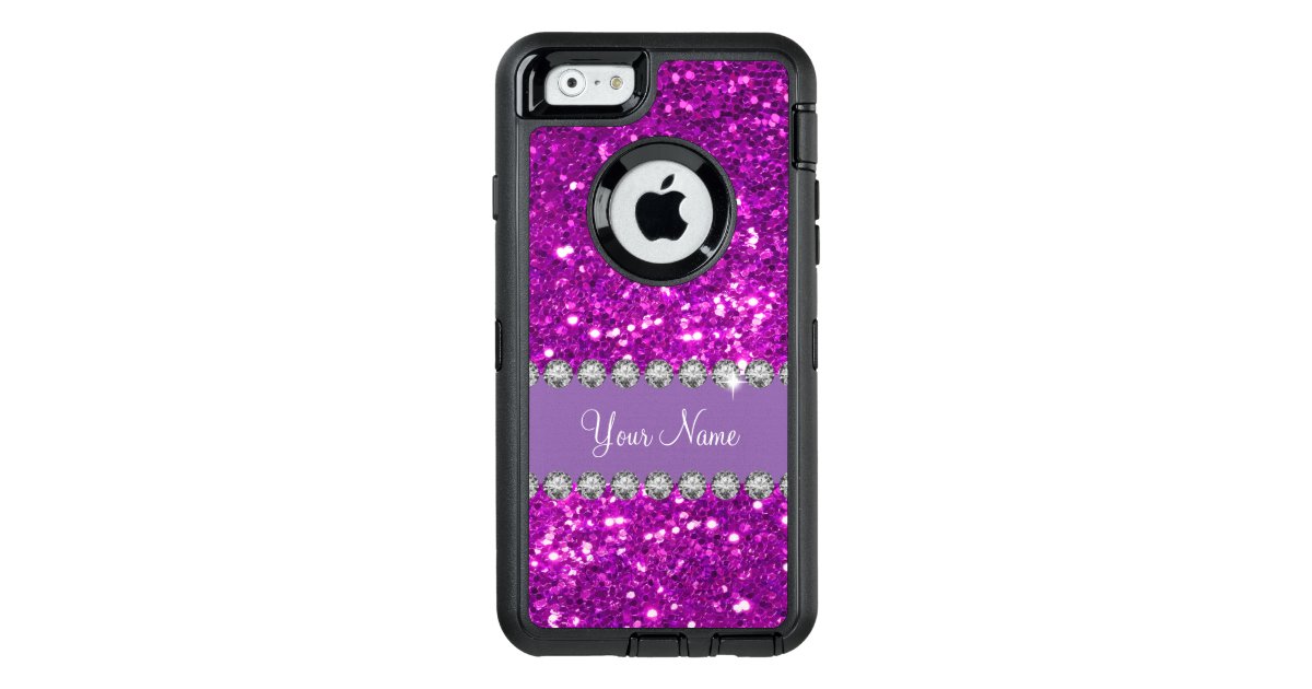 Glitzy Monogram Simulated Glitter OtterBox iPhone Case | Zazzle.com