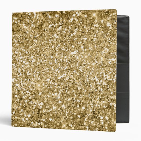 Glitzy Sparkle Gold Glitter 3 Ring Binder | Zazzle.com