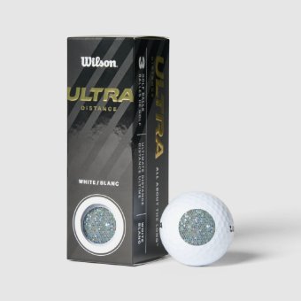 Glitzy Sparkly Silver Glitter Bling Golf Balls | Zazzle