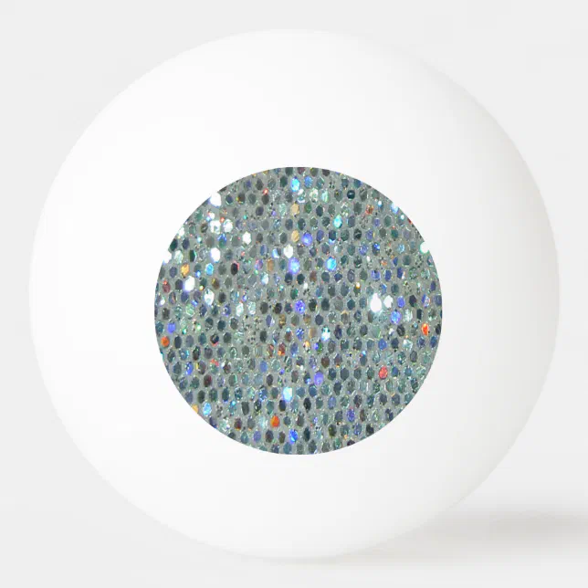 Glitzy Sparkly Silver Glitter Bling Ping-Pong Ball | Zazzle