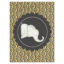 Glitzy white elephant Christmas party tissue Tissue Paper | Zazzle