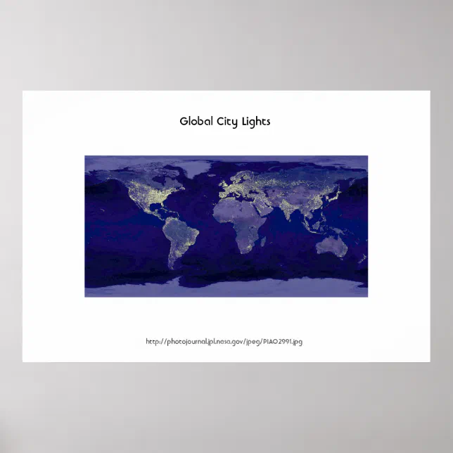 Global City Lights Poster | Zazzle