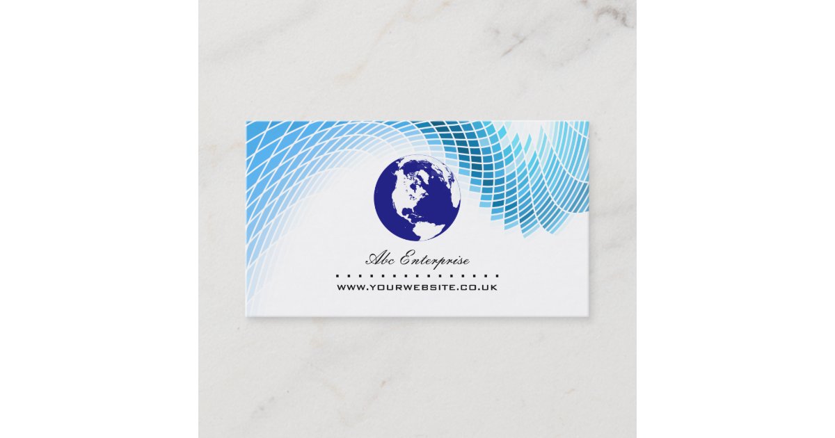 Global Executive Business Card (Blue Globe v2) | Zazzle